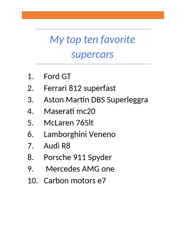 My Top Ten List | PDF