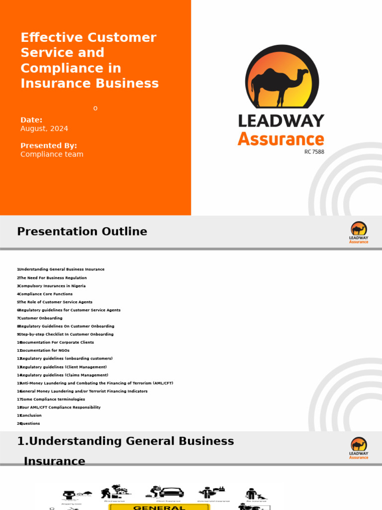 Effective Customer Service and Compliance in Insurance Business | PDF ...