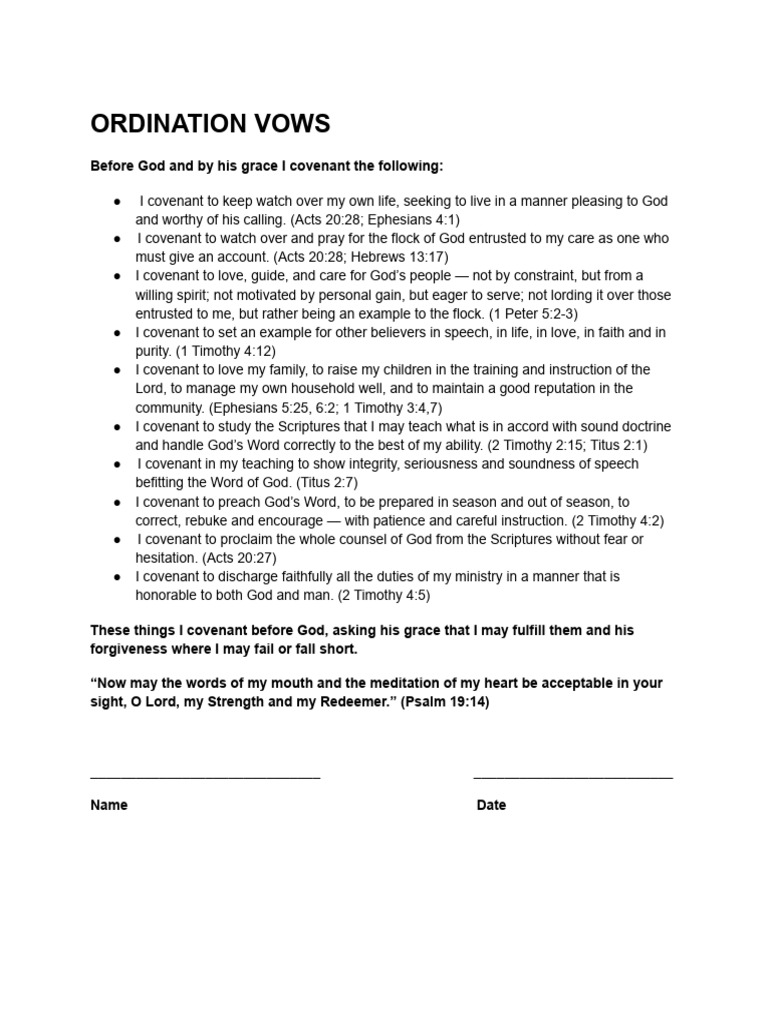 ORDINATION VOWS Mal&Eng | PDF