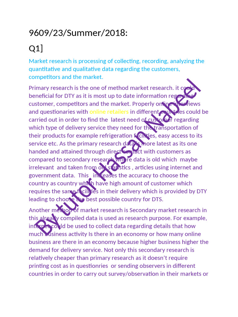 Document From Hassan Nabeel | PDF | Marketing Research | Data