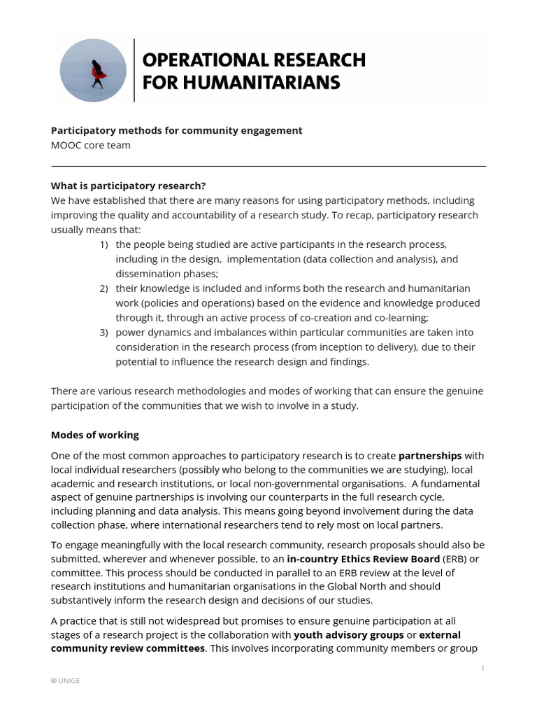 Participatory Methods for Community Engagement | PDF | Methodology ...