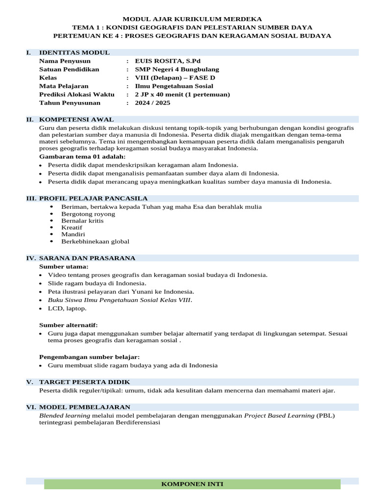 RPP - Modul Ajar, Diferensiasi | PDF
