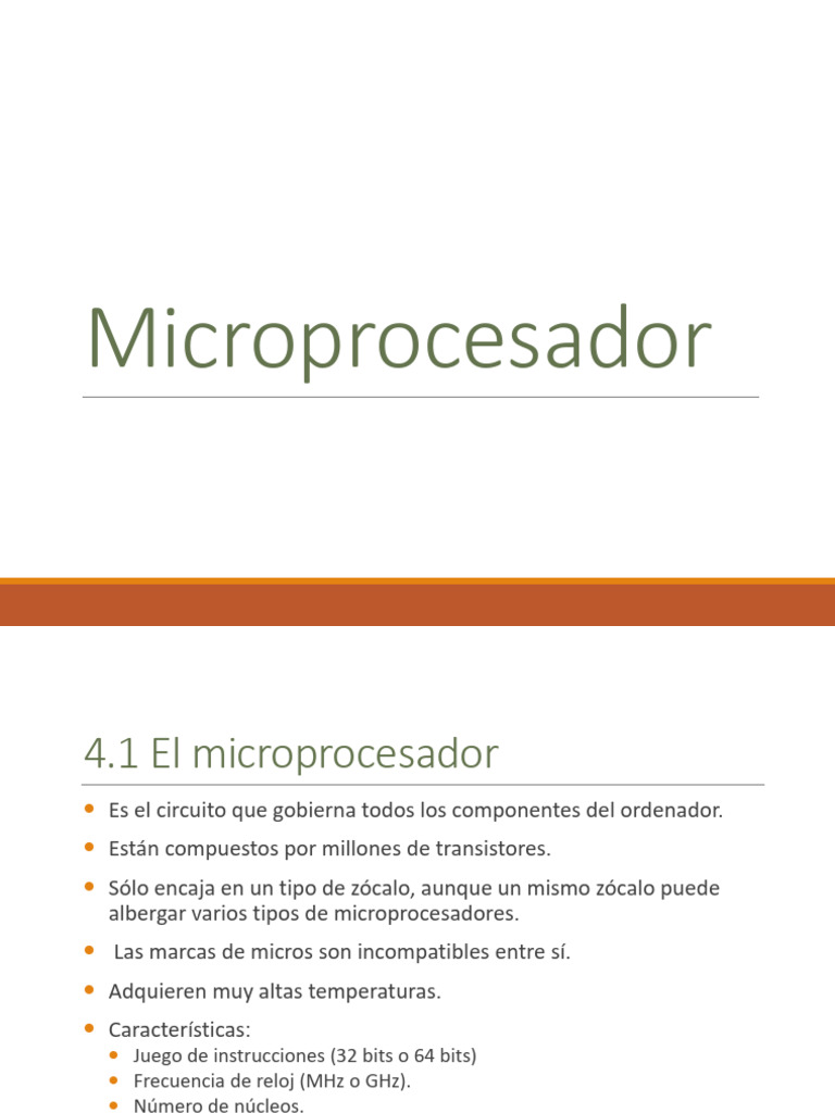UD 2. El Microprocesador | PDF | Microprocesador | Unidad Central de procesamiento