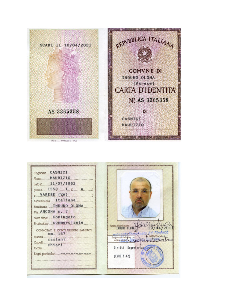 Carta D'identita' | PDF