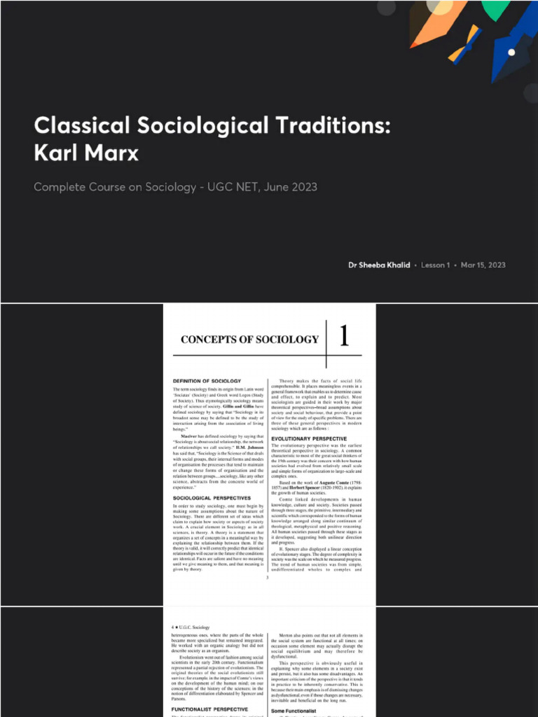 Classical Sociological Traditions Karl Marx No Anno | PDF