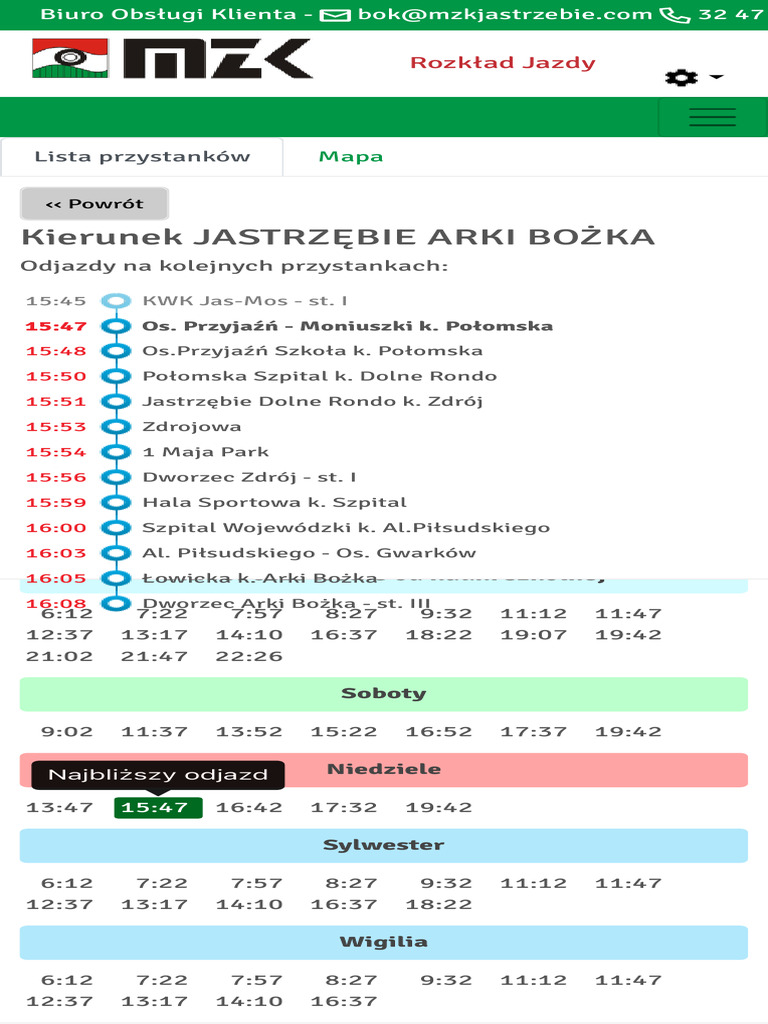 MZK Jastrzębie-Zdrój Rozkład Jazdy | PDF