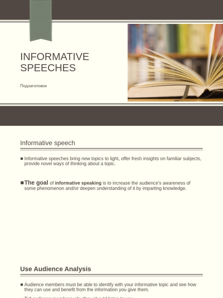 Informative Speeches | PDF | Information | Thesis