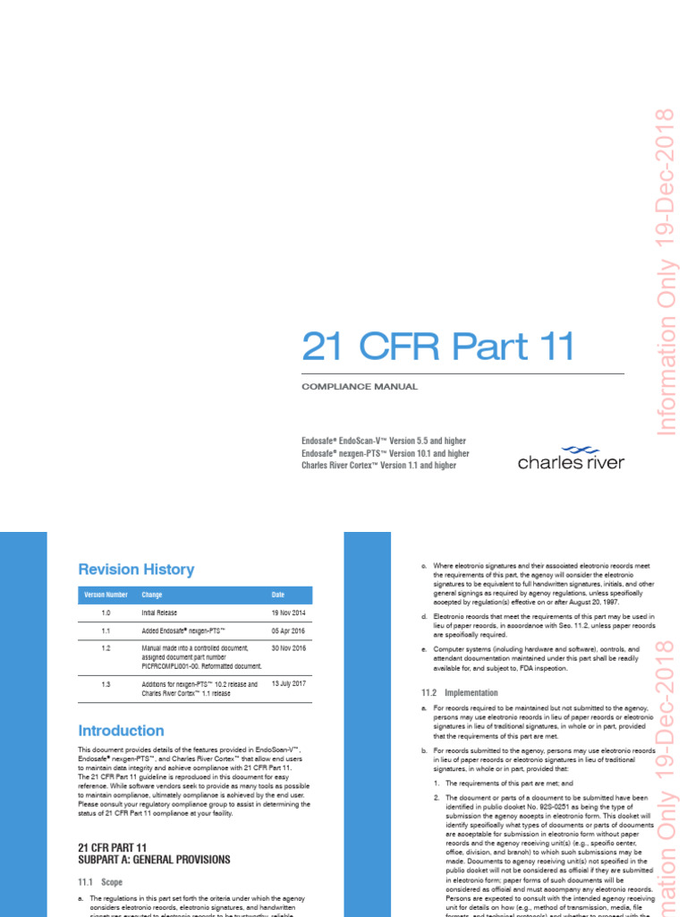 21 CFR Part 11: Compliance Manual | PDF | Records Management | Login