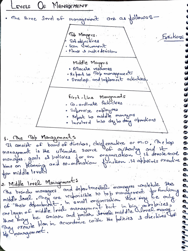 Levels of Management | PDF