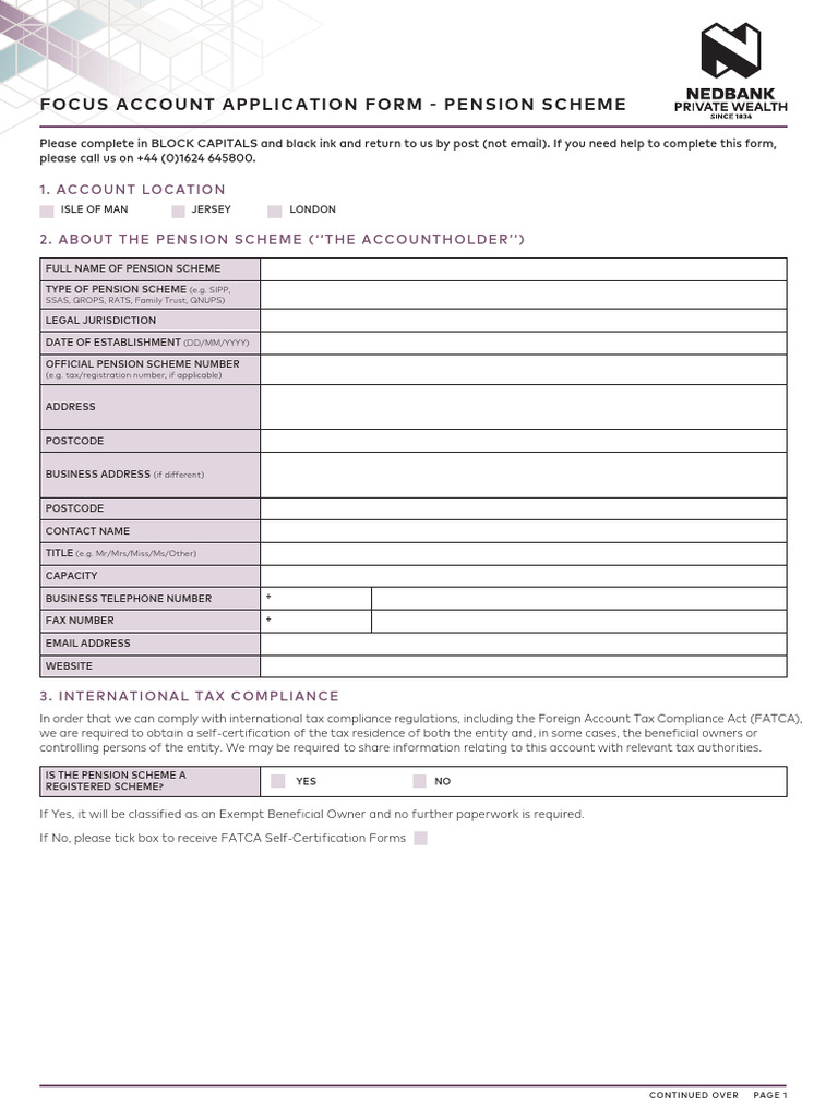 Focus Account Application Form Pension Scheme | PDF | Identity Document ...