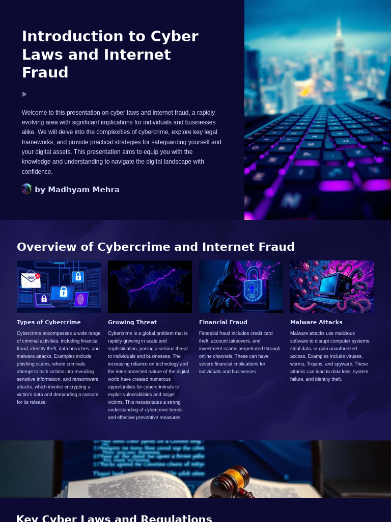 Introduction To Cyber Laws and Internet Fraud | PDF | Cybercrime | Security