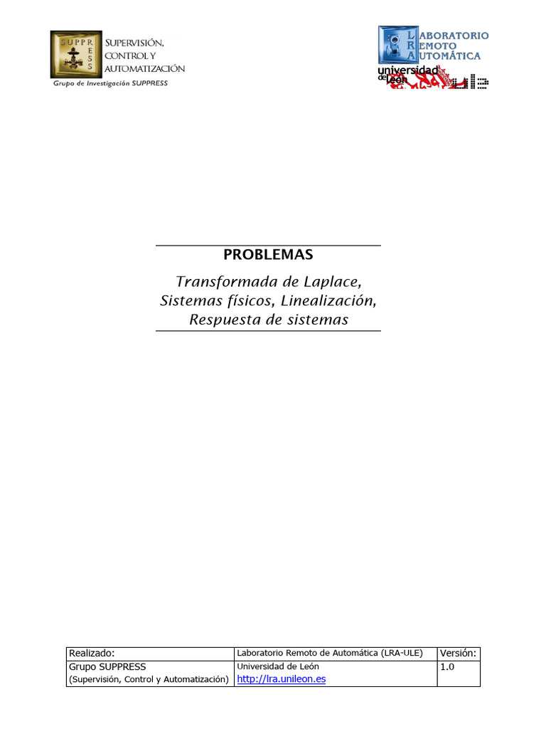 Problemas 1 | PDF | Automatización | Ecuaciones