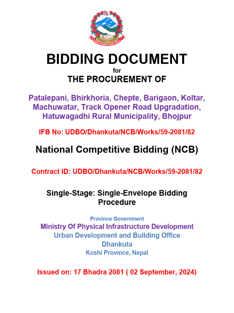 Bid Document | PDF | Joint Venture | Budget