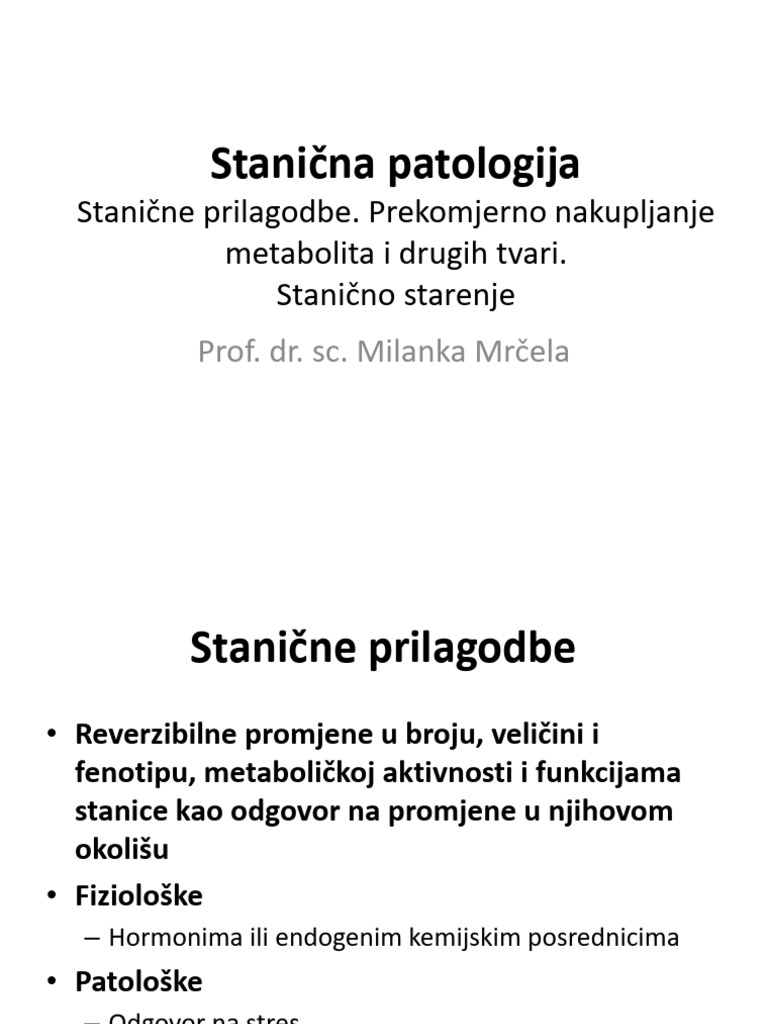 Seminar 1 (Stanična Patologija)x | PDF