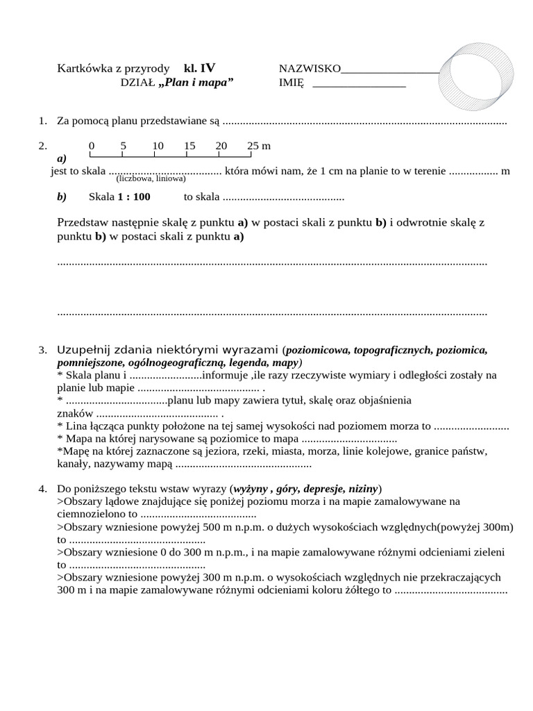 Przyroda KL IV Plan I Mapa | PDF