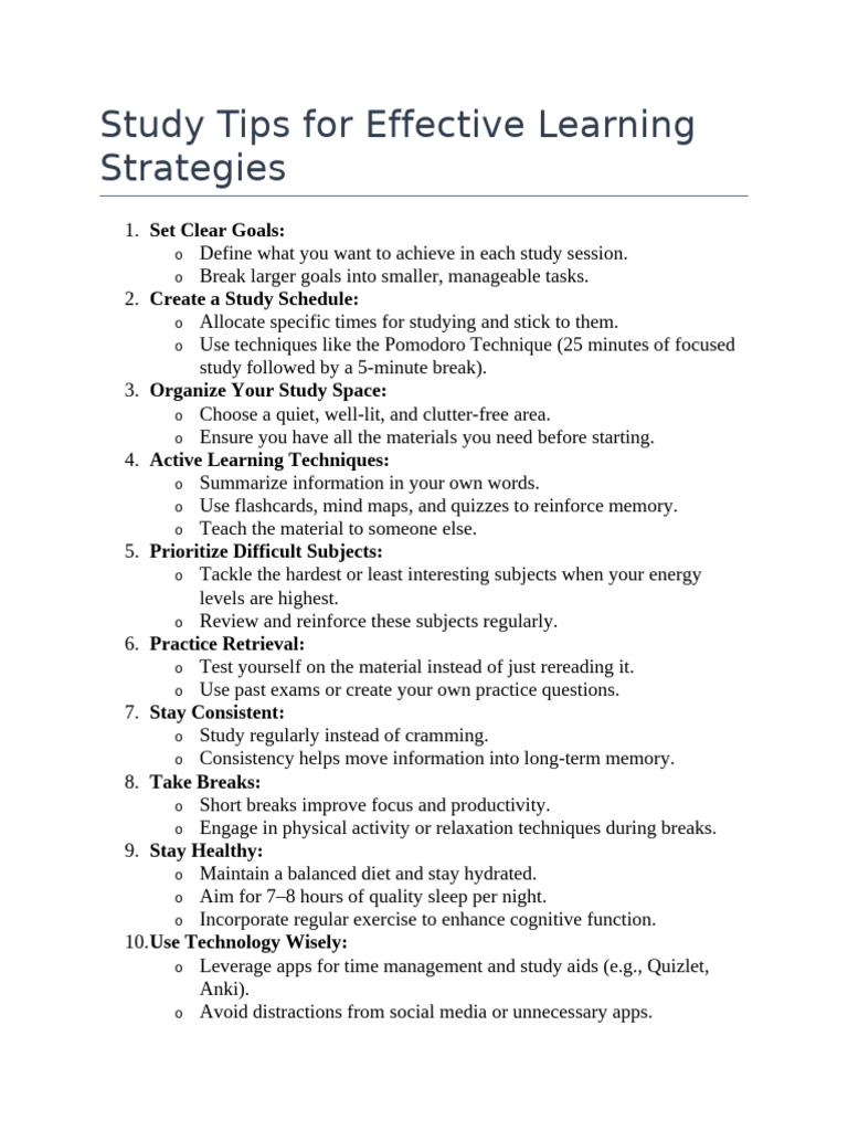Effective Study Strategies and Goals | PDF | Goal | Cognition