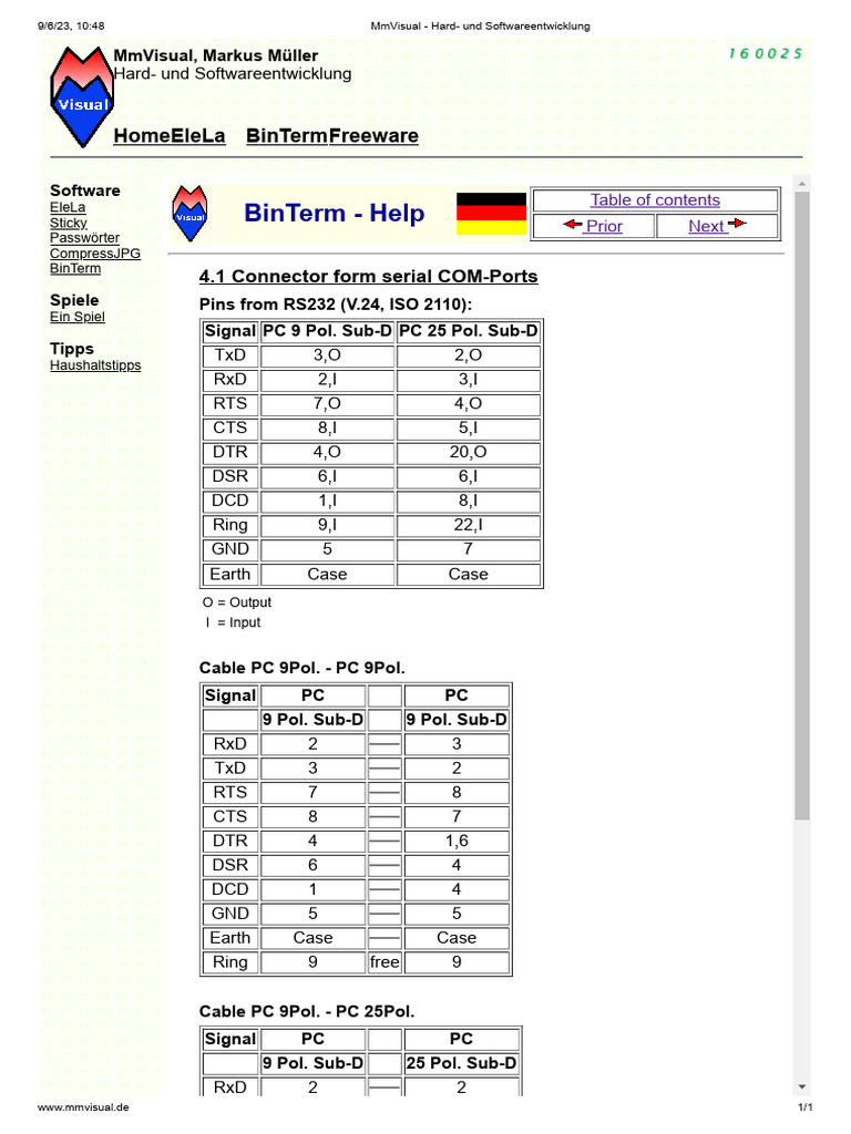 COM-Port Connector Pinout Guide | PDF | Electronics | Equipment