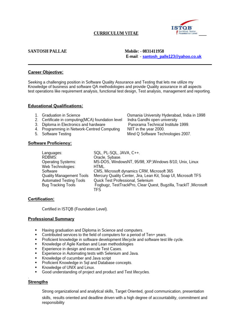 Santosh CV | PDF | Personal Computers | Server (Computing)