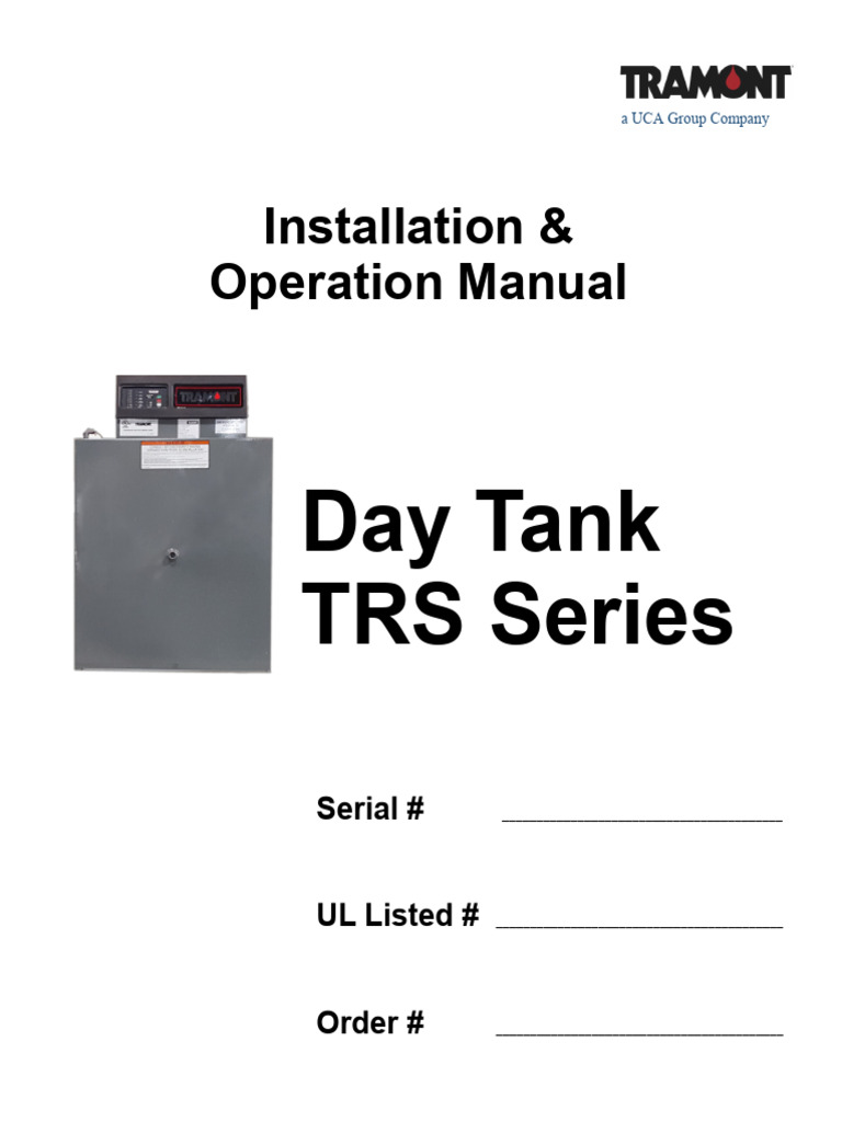 TRS Installation and Operation Manual | PDF | Pump | Vacuum