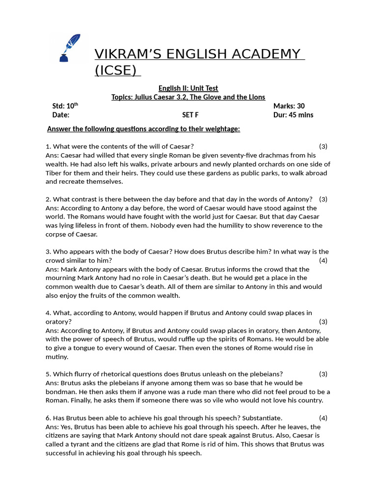 nothing | PDF | Julius Caesar