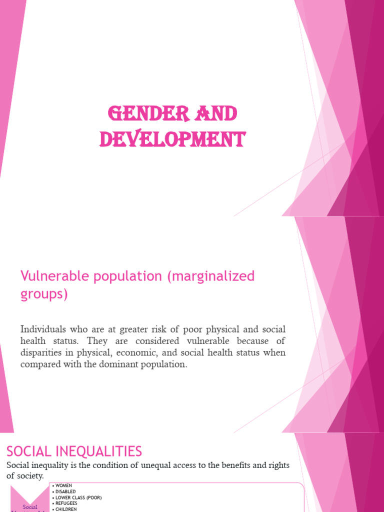 GENDER AND DEVELOPMENT | PDF | Child Abuse | Poverty