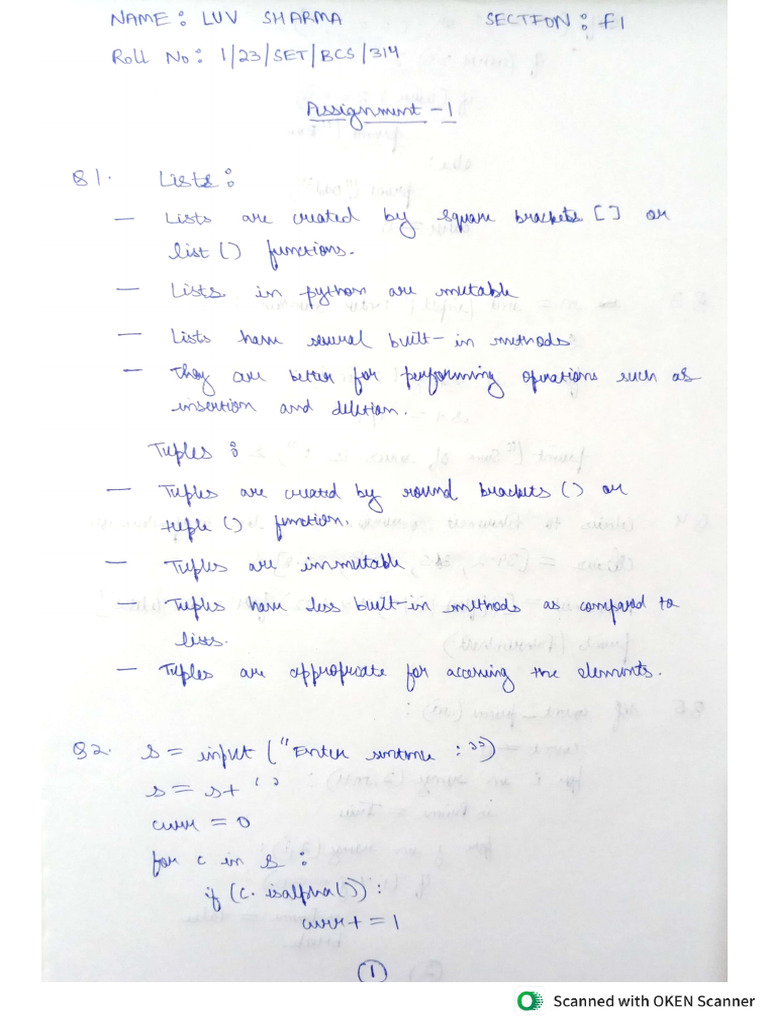 Python Assignment 1 | PDF