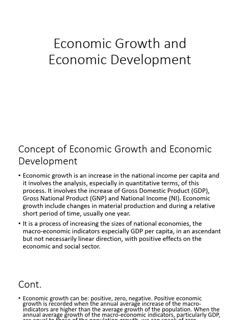 Economic Growth and Economic Development | PDF | Economic Growth ...
