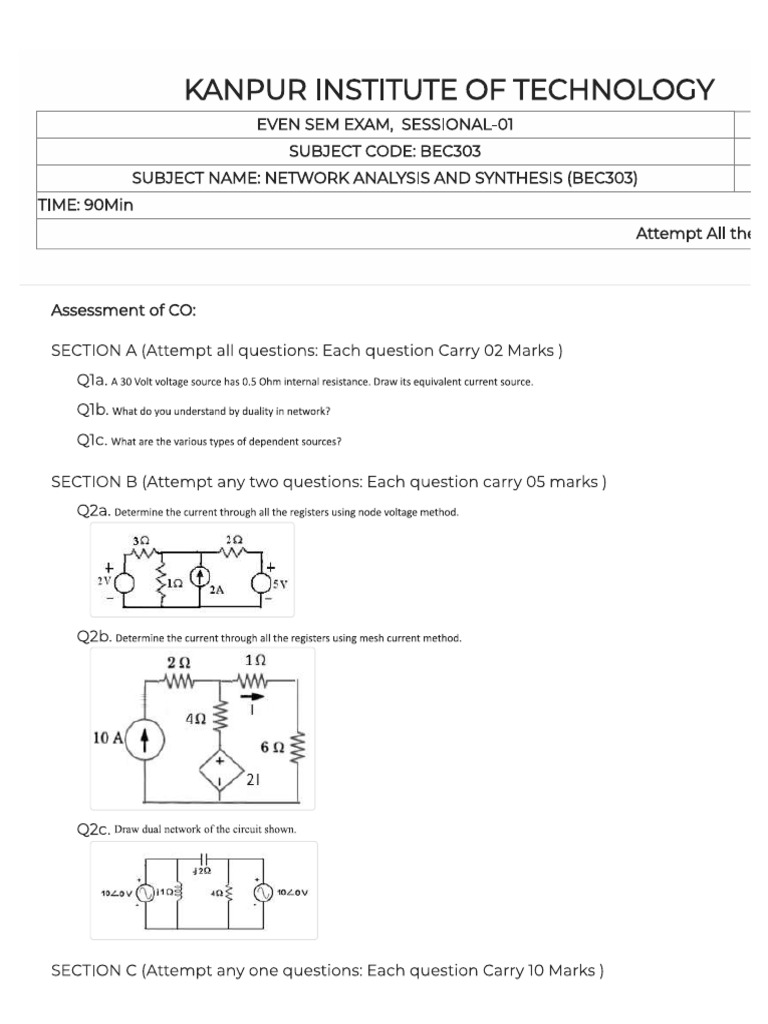 Bec 303 Network Analysis | PDF