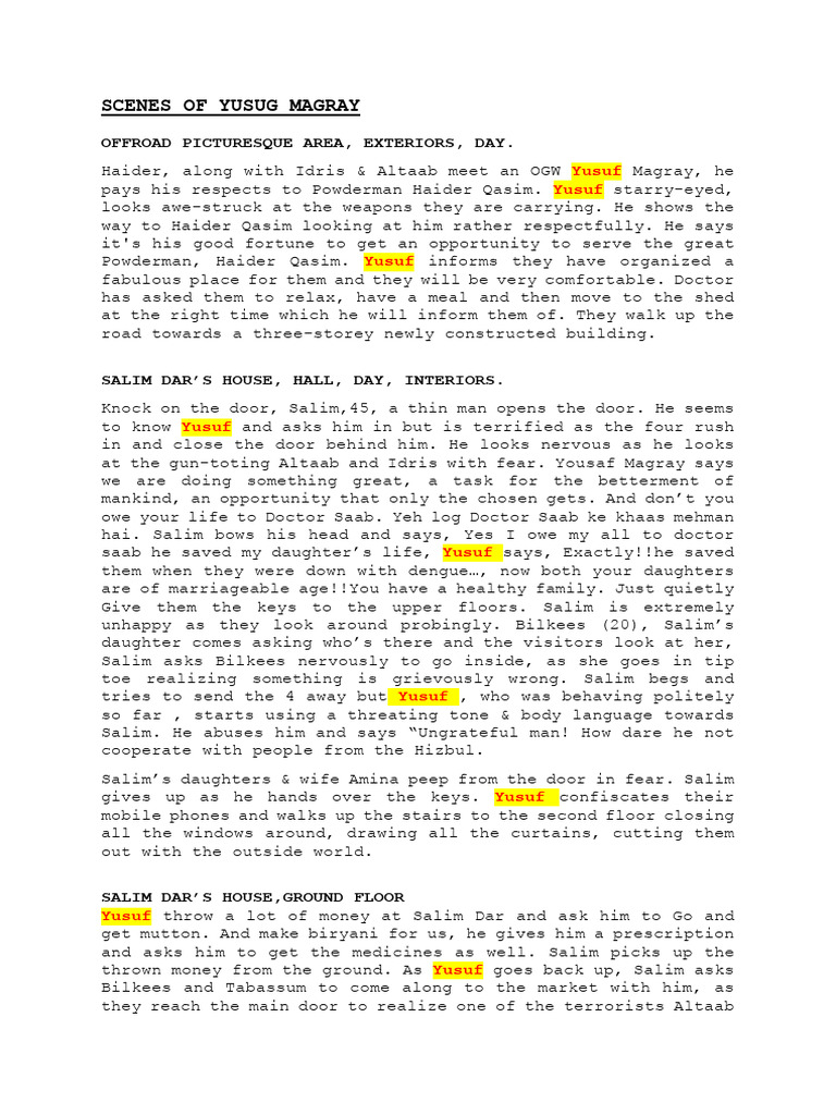 Scenes of Yusuf Magray | PDF