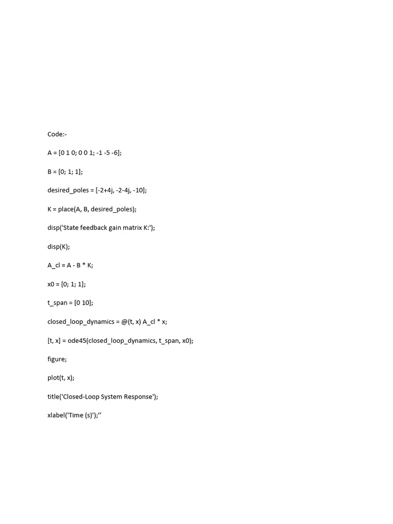 Assignment-2 Digital Control Systems Kshitij Pradhan 21102152 | PDF