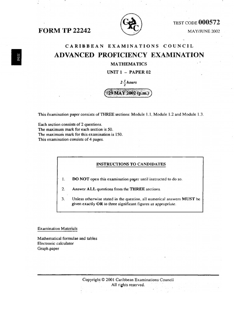Pure Maths 2002 U1 P2 | PDF | Mathematical Relations | Mathematical Analysis