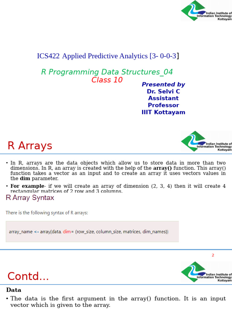 R Data Structures - 07 - 3 | PDF | Matrix (Mathematics) | Mathematical Objects