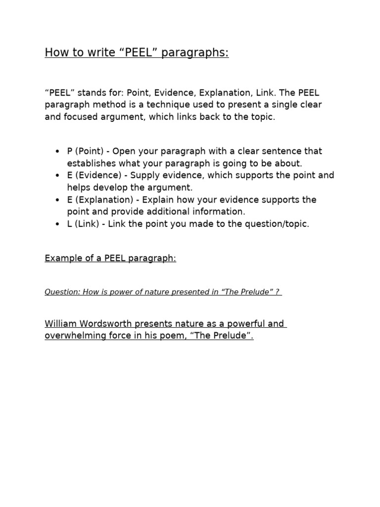 Writing Effective PEEL Paragraphs | PDF