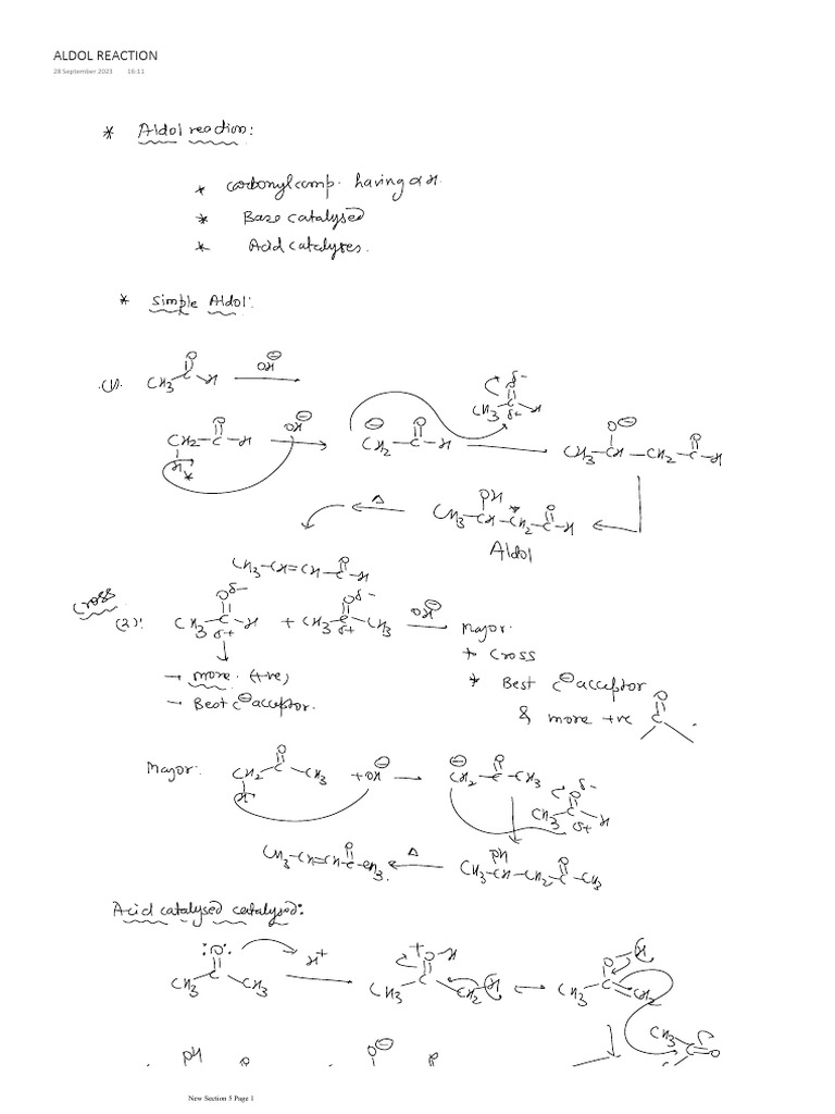 Overview Of Aldol Reaction Process Pdf