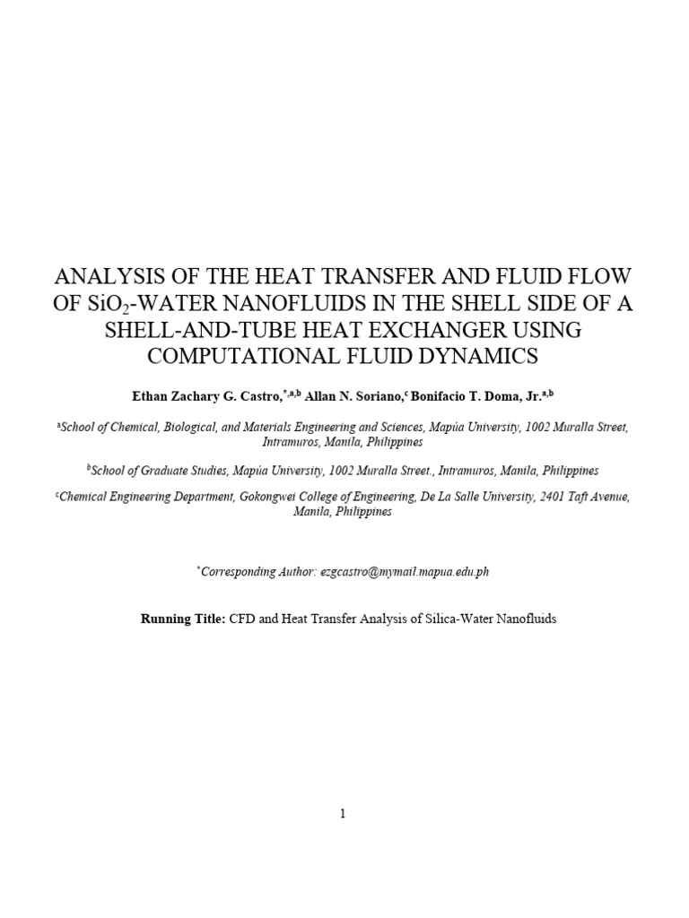 [66] 1 - 2023 - Num - ANALYSIS OF THE HEAT TRANSFER AND FLUID FLOW OF SiO2-WATER NANOFLUIDS IN ...