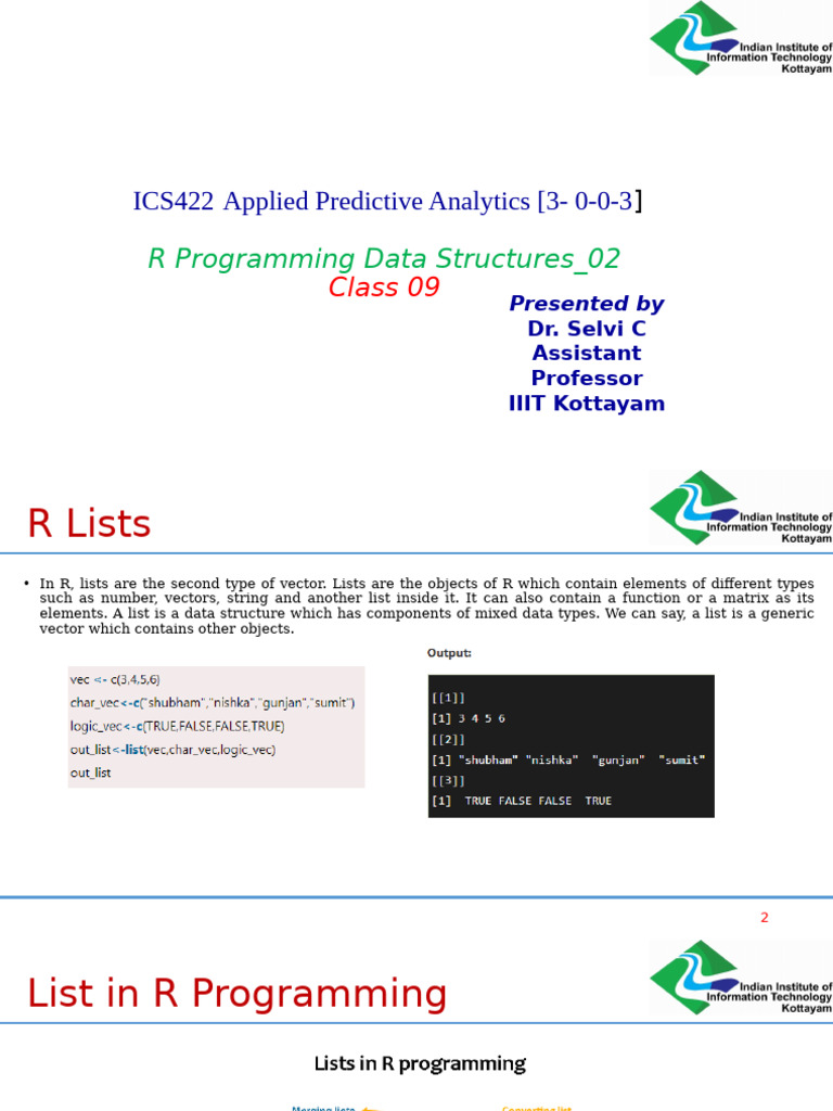R Data Structures - 07 - 2 | PDF | Function (Mathematics) | Computing