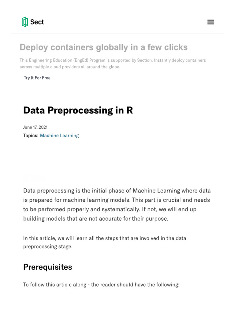 R - Data Preprocessing - All | PDF