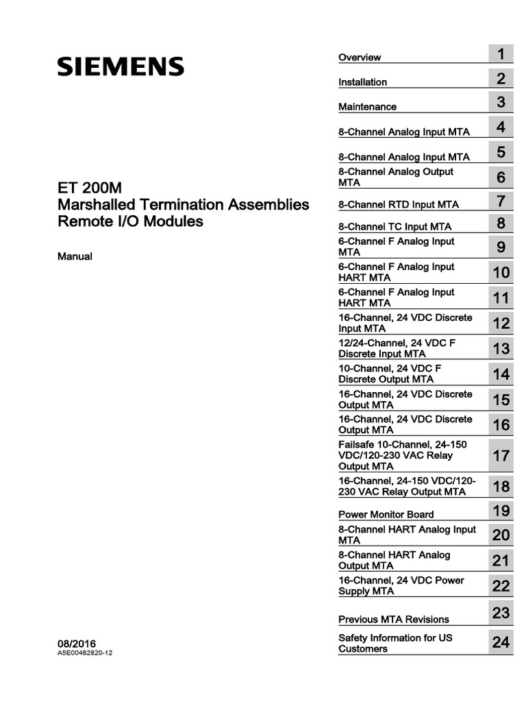 ET 200M_Marshalled Termination Assemblies_Remote IO Modules | PDF ...