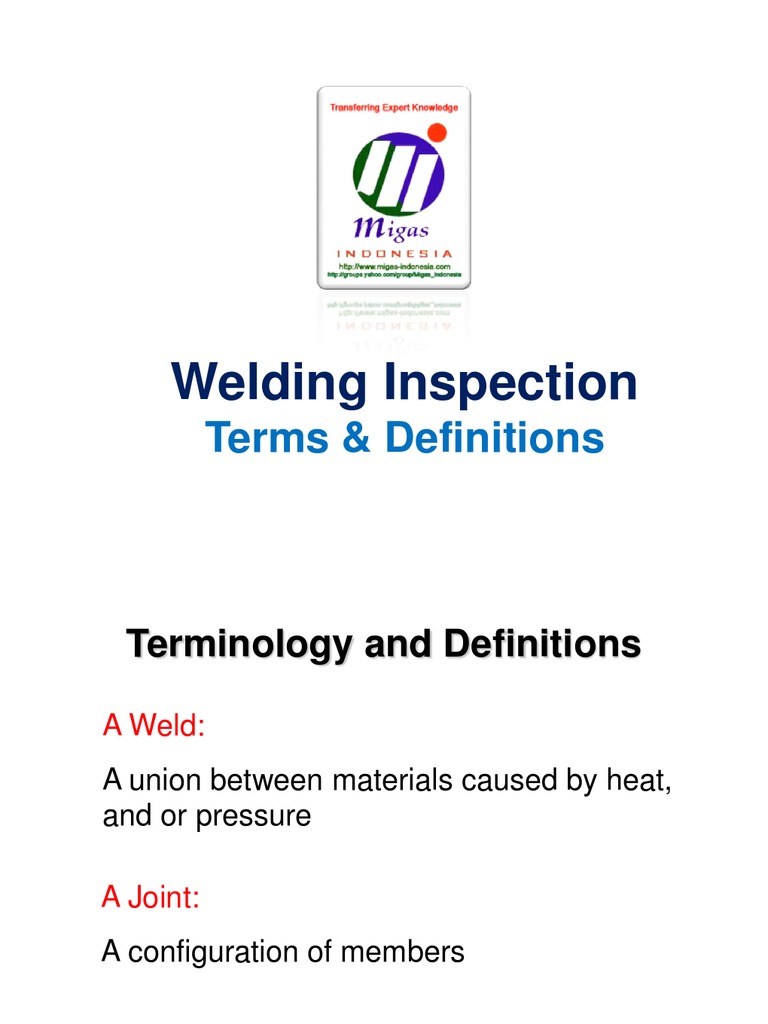 Welding Inspection Terms Definitions Symbols | PDF | Welding | Construction