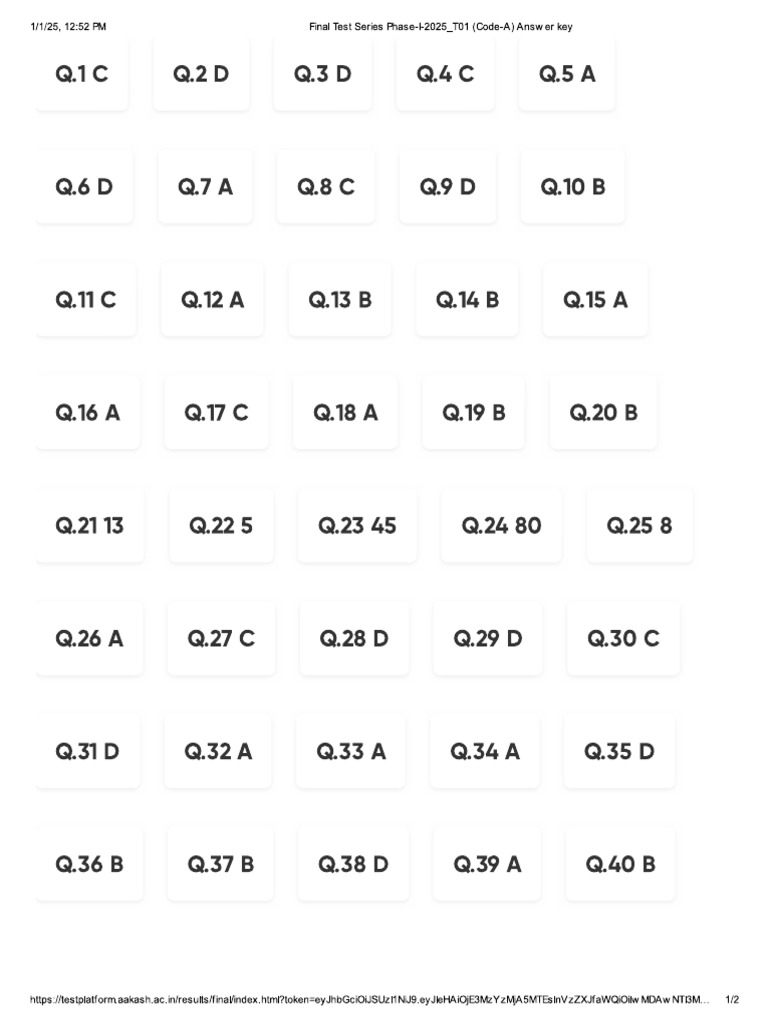 Answer Sheet FTS-01 | PDF
