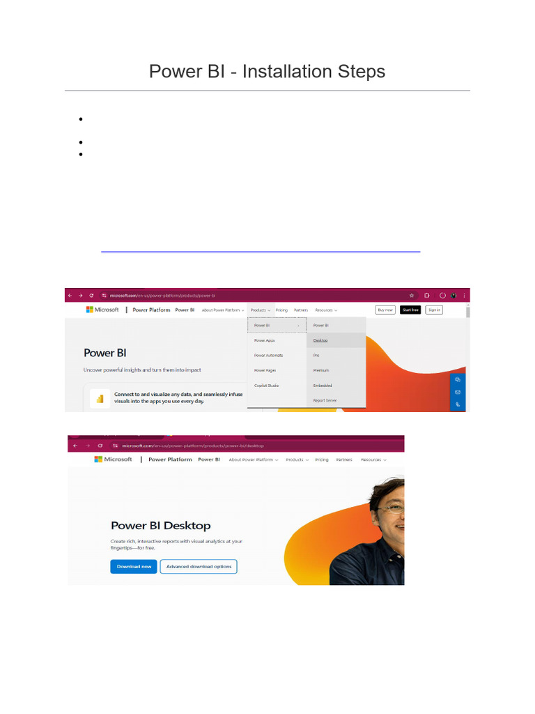 Power BI - Installation Steps | PDF