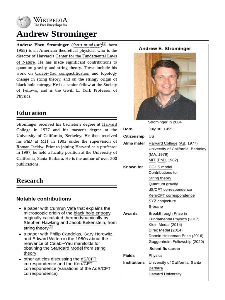 Andrew_Strominger | PDF | String Theory | Gravity