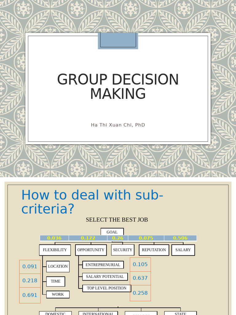 C4-AHP-sub-criteria and group decision making (1) | PDF | Mathematics | Applied Mathematics