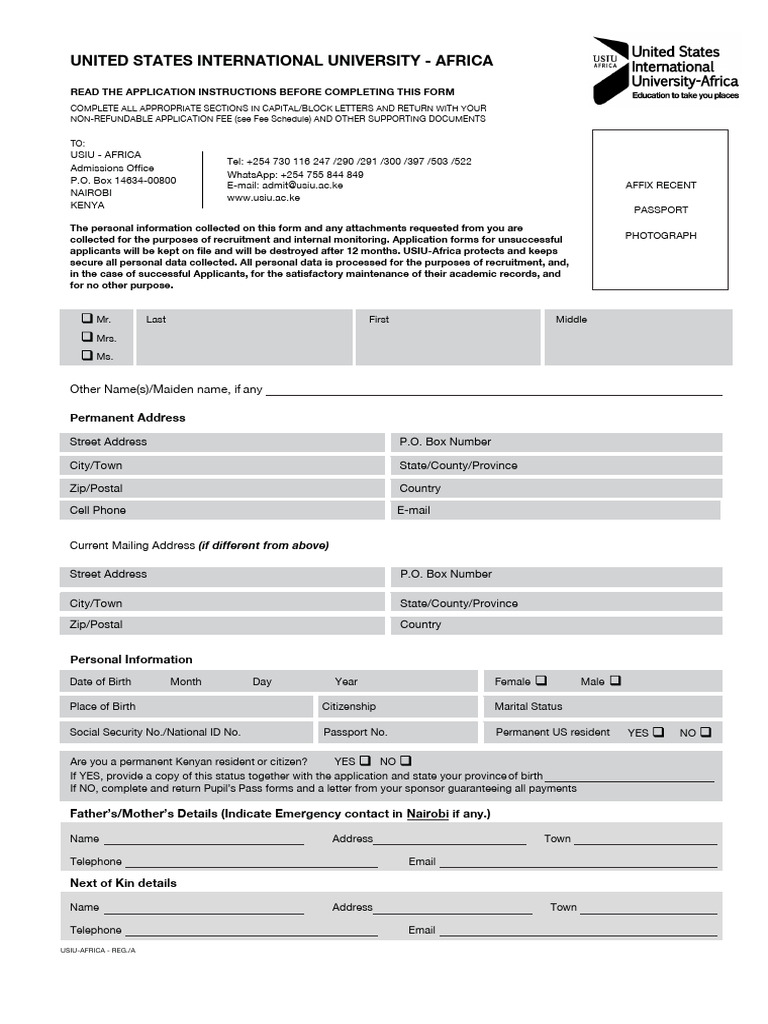 Application Form | PDF | Academic Degree | United States Postal Service