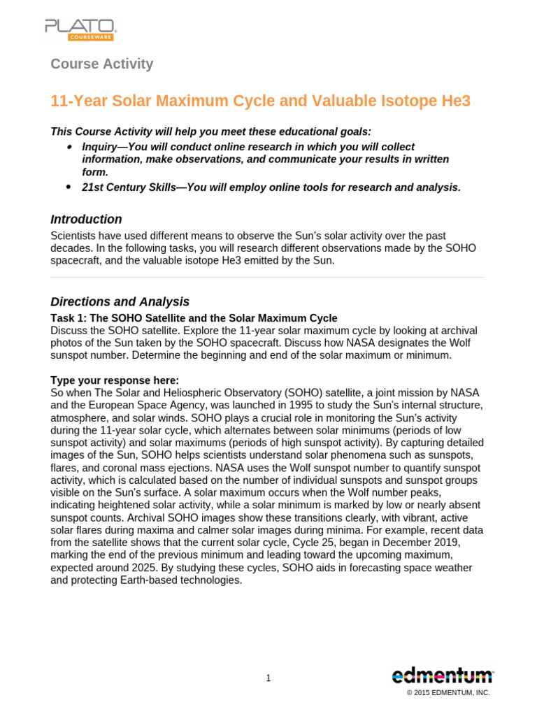 Shaheer 11-Year Solar Maximum Cycle and Valuable Isotope He3 - CA (1 ...