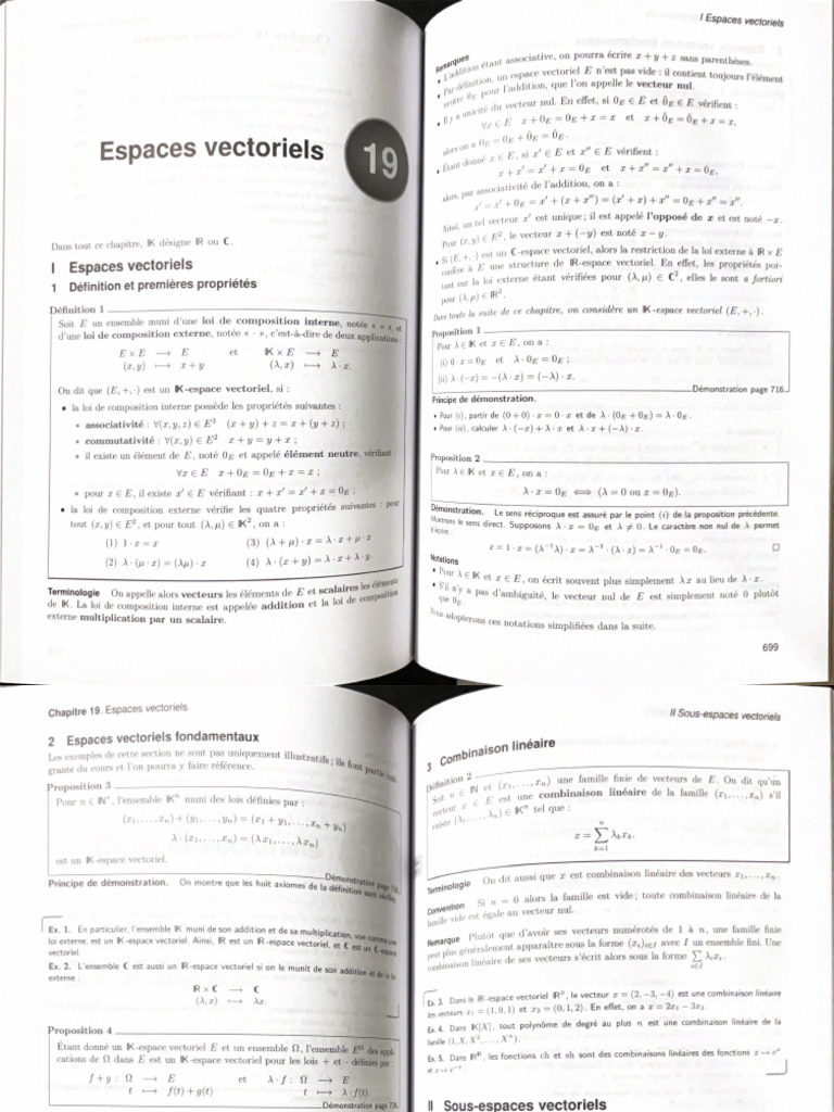 Espaces Vectoriels | PDF