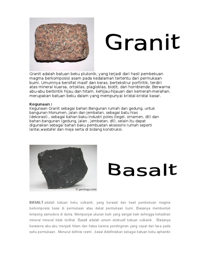 Granit Adalah Batuan Beku Plutonik | PDF