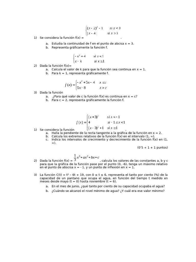 Problemas de Continuidad y Gráficas | PDF