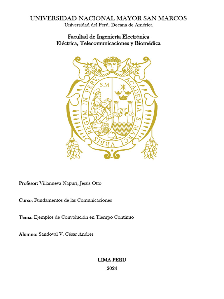 SANDOVAL V. CESAR - EJERCICIOS DE CONVOLUCION | PDF