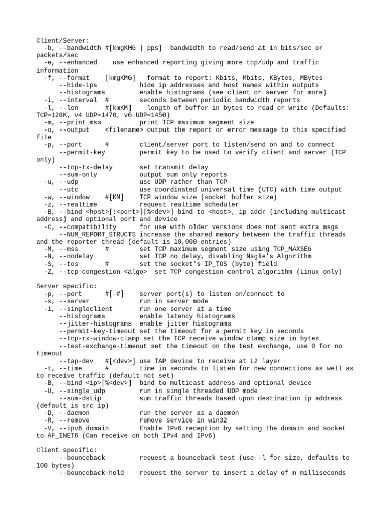 Iperf Pdf Transmission Control Protocol Port Computer Networking 